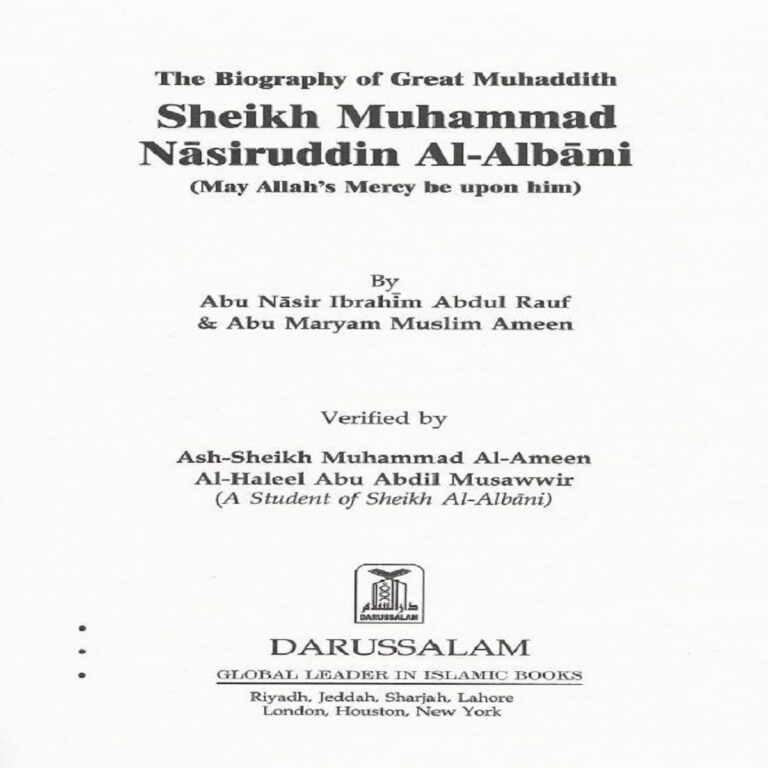 Full Biography of Sheikh Muhammad NASIRUDDIN AL-ALBANI - Sunnah Sak